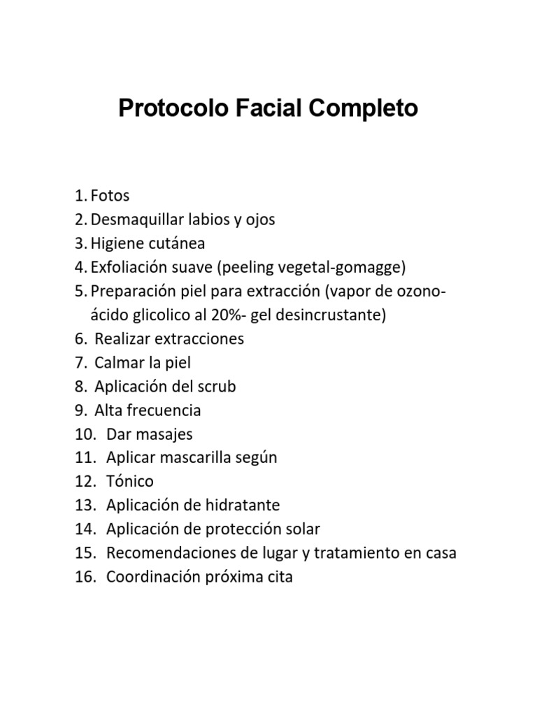 Protocolo Facial Completo | PDF