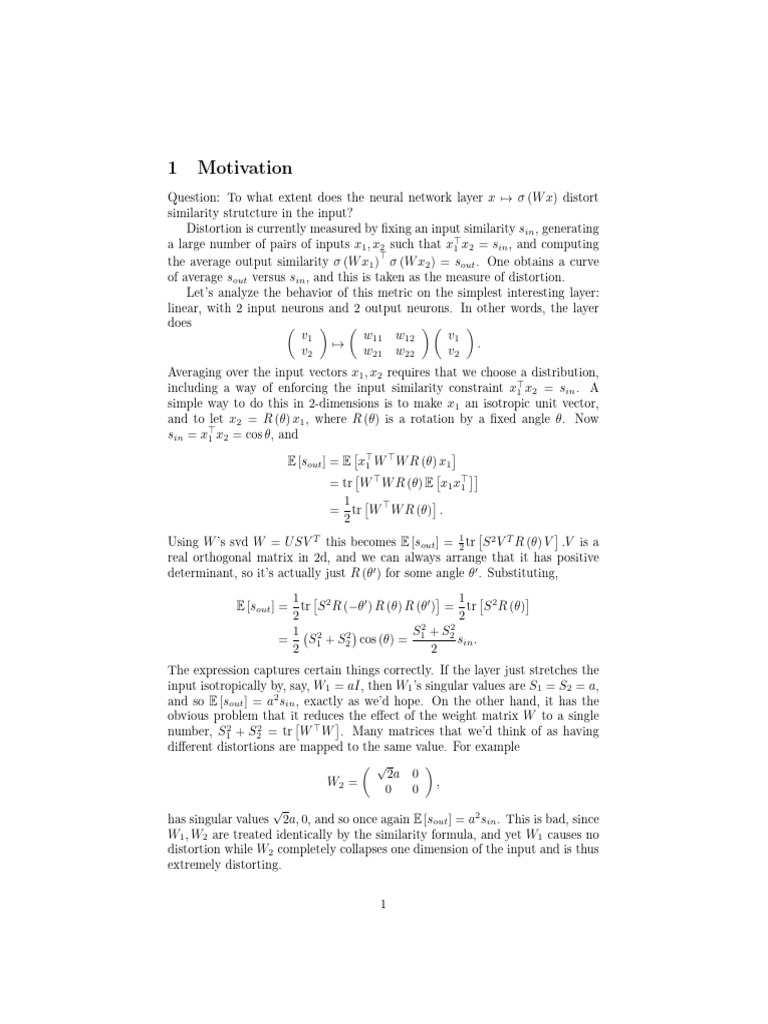 Similarities Motivation | PDF | Matrix (Mathematics) | Matrix Theory