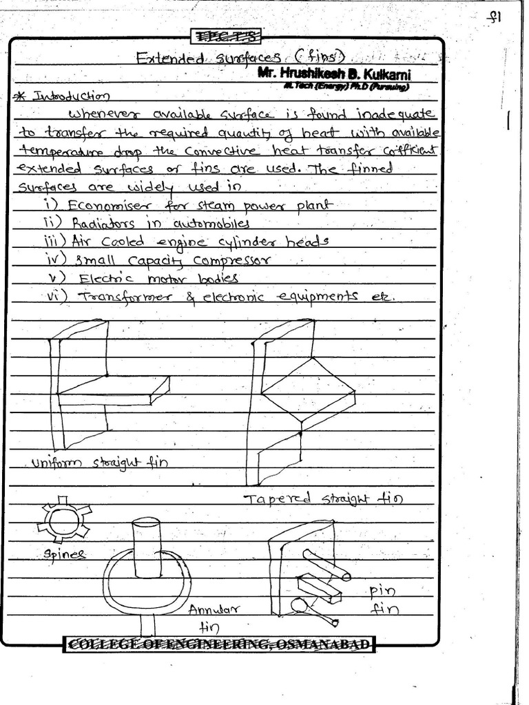 Unit 2 - Extended Surfaces-1 | PDF
