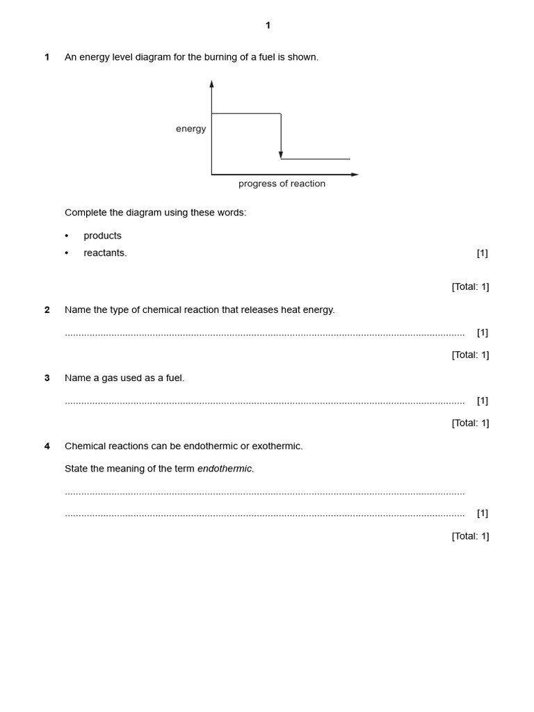 Igcse Chemical Energetics | PDF | Chemical Reactions | Chlorine