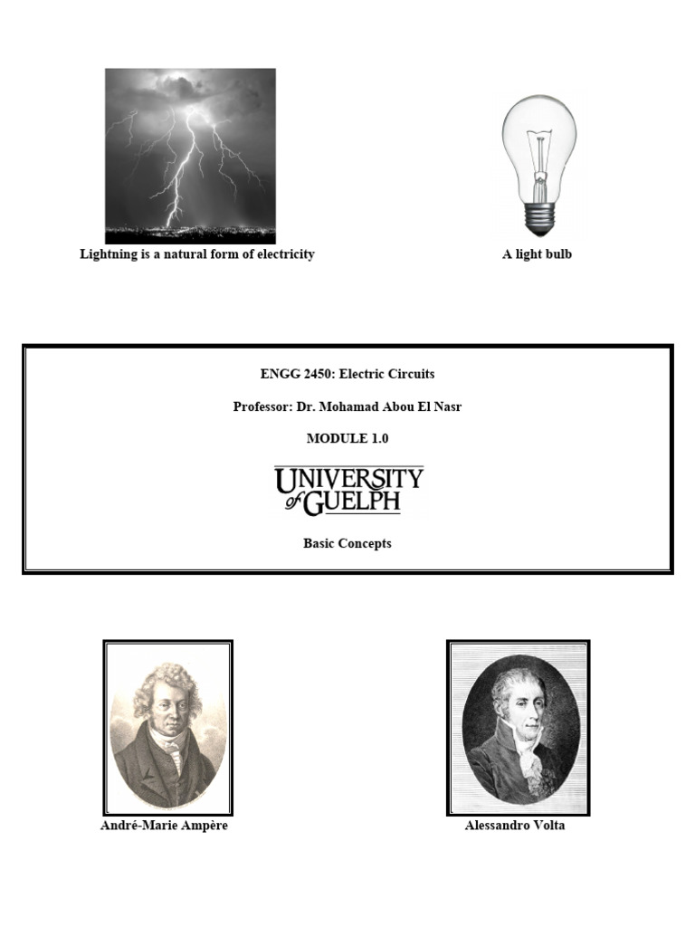 ENGG 2450 Module 01 Basic Concepts | PDF | Voltage | Direct Current