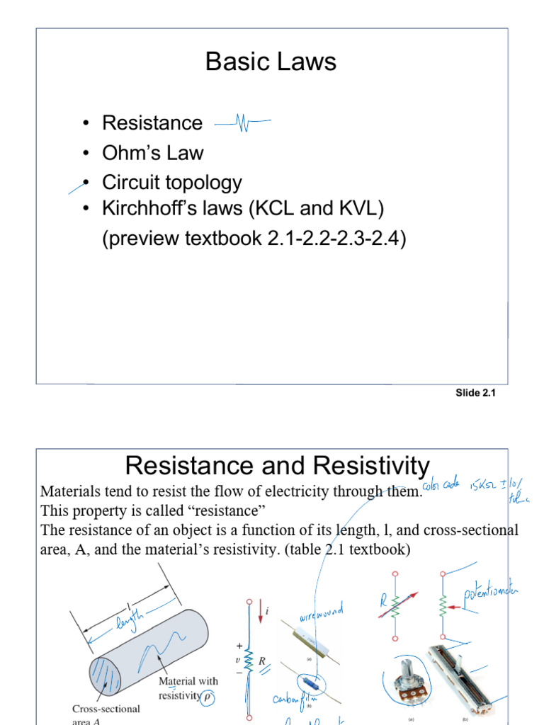 ENGG2450-Module 02 All Basic Laws Annotated - 830 | PDF | Electricity ...