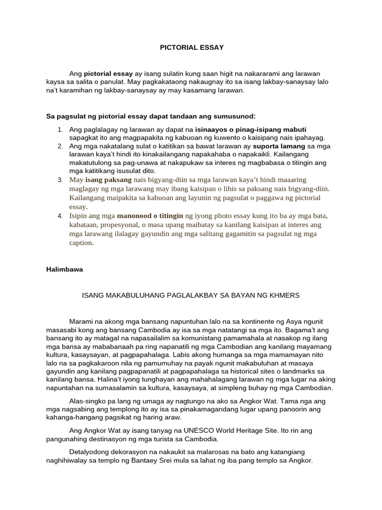 Aralin 4. Pictorial Essay | PDF