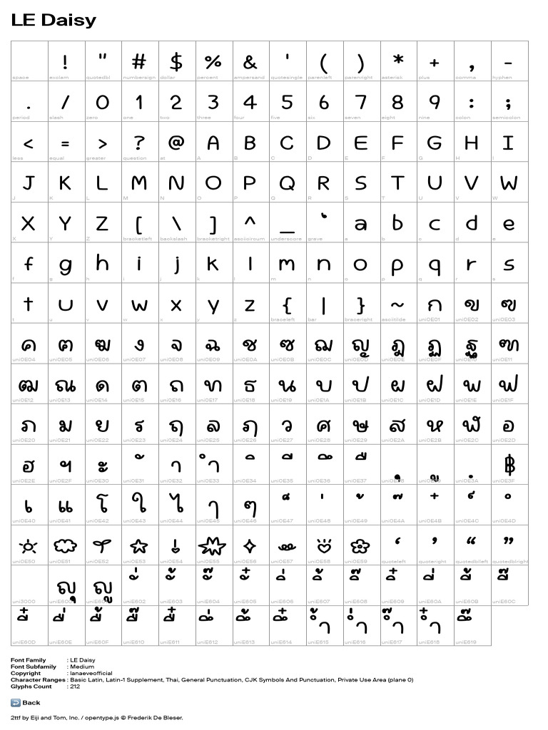 LE Daisy Font Family Overview | PDF | Graphemes | Digital Typography