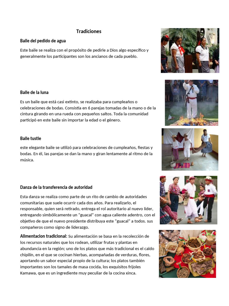Tradiciones y Costumbres Xincas | PDF | Bailes | Cumpleaños