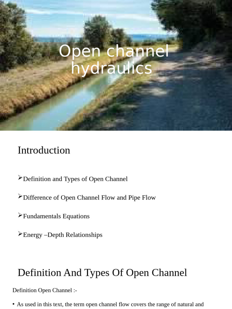 Open Channel Hydraulics Overview | PDF | Fluid Dynamics | Pressure