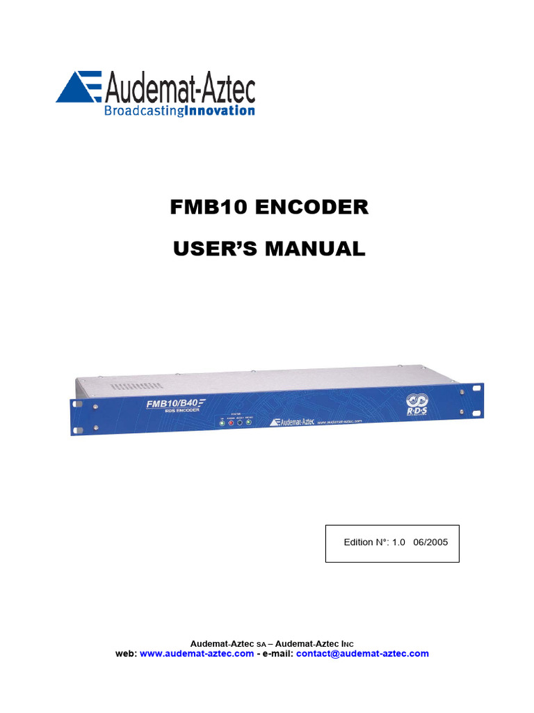 FMB10 Encoder User Manual 2005 | PDF | Microsoft Windows | Icon (Computing)