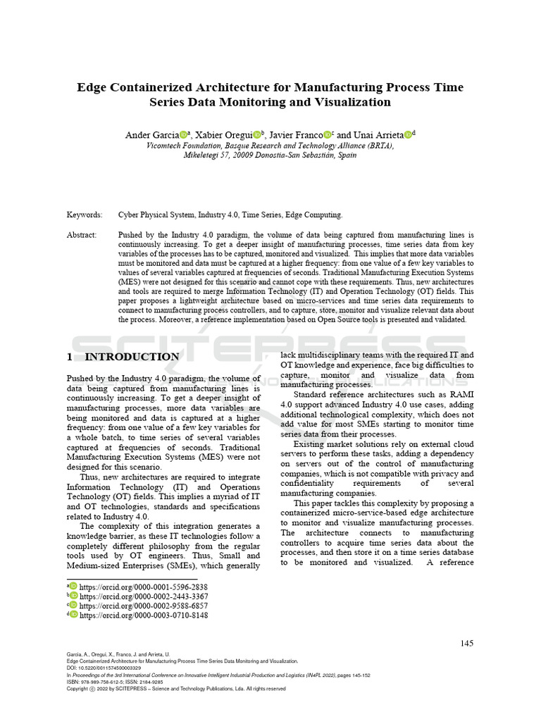 Edge Architecture for Manufacturing Data Monitoring | PDF | Databases ...