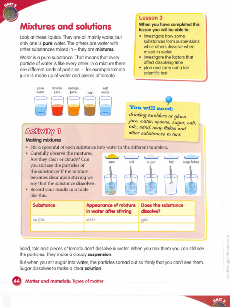 Types of Matter - Mixtures and Solutions Separating Mixtures | PDF