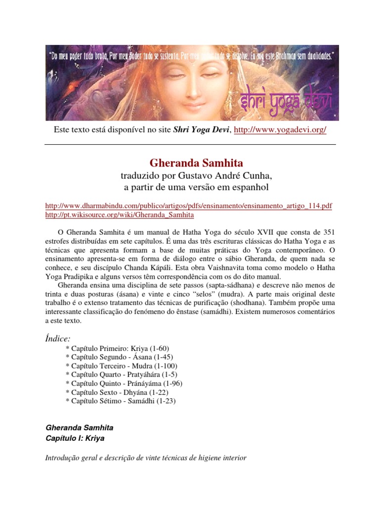Gheranda Samhita Port | PDF | Autoajuda | Religião e Espiritualidade