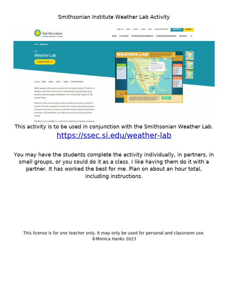 TheSmithsonianInstituteWeatherLabActivit | PDF | Natural Hazards | Tropical Meteorology