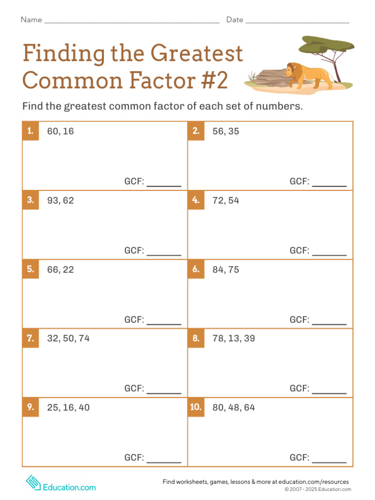 Finding The Greatest Common Factor 2 | PDF