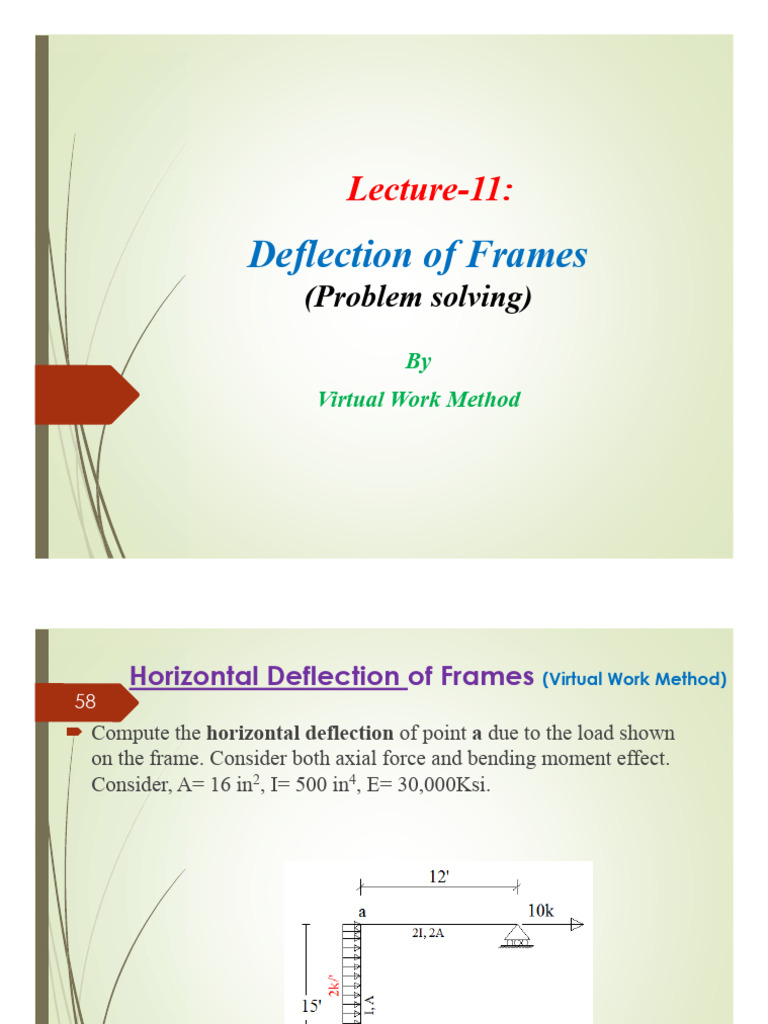 CEN 409_Lecture 11_Virtual Work Method - Copy | PDF