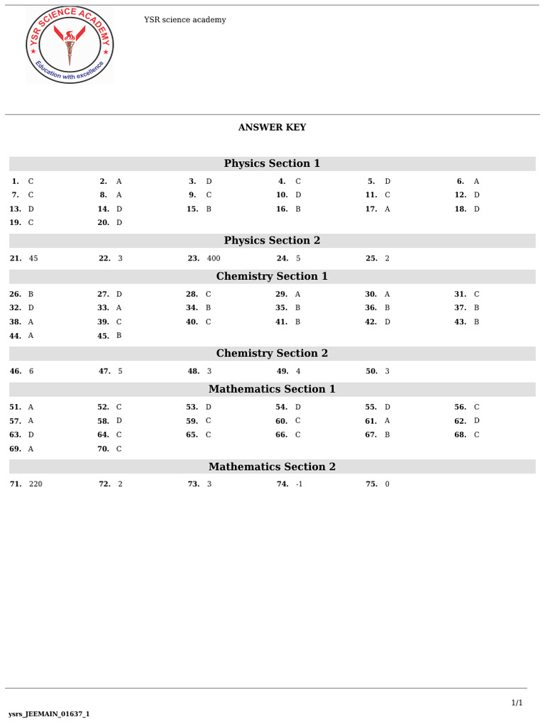 12TH AJT 25 10 2025 Answer - Key | PDF