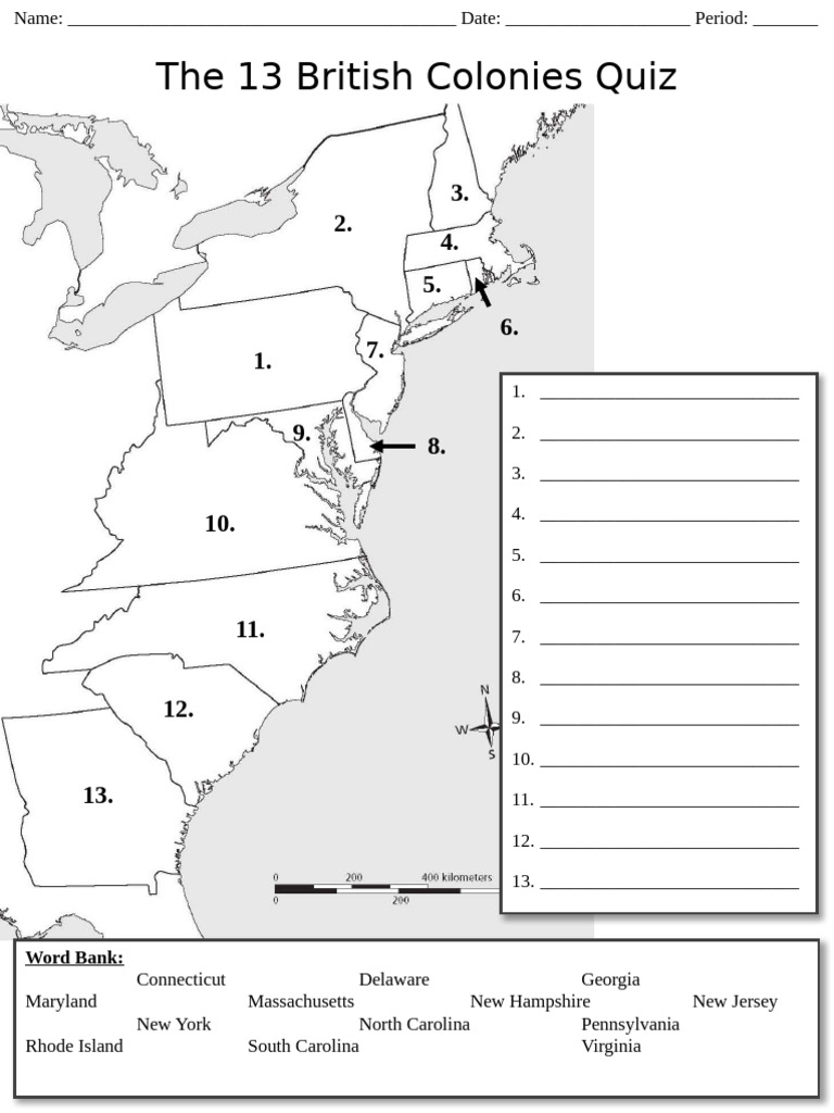 British Colonies Quiz Worksheet | PDF