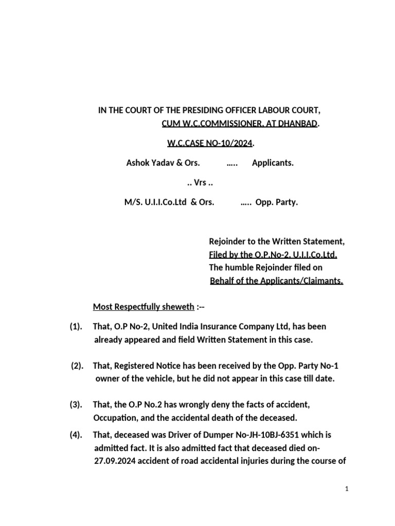 Rejoinder to Labour Court Claims | PDF