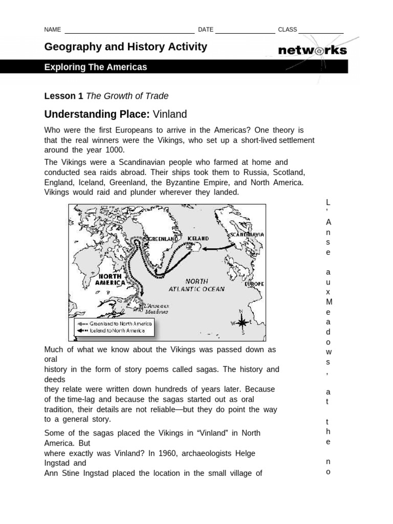 Geography and History Activity Exploring The Americas Understanding ...