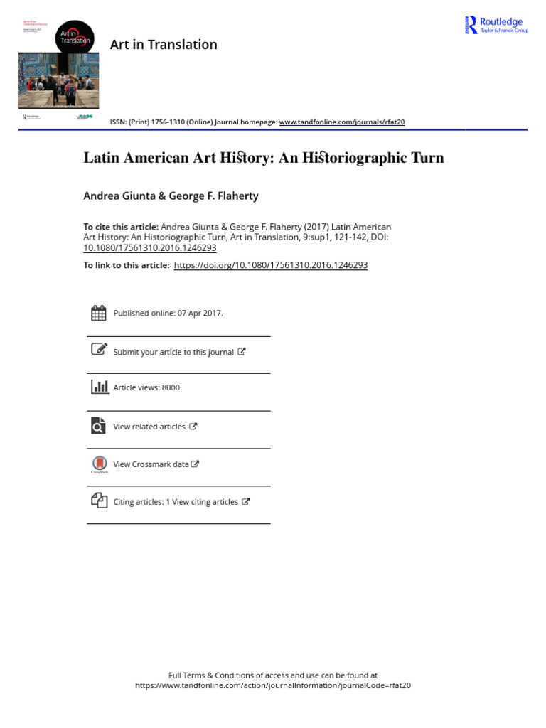 Latin American Art History An Historiographic Turn | PDF