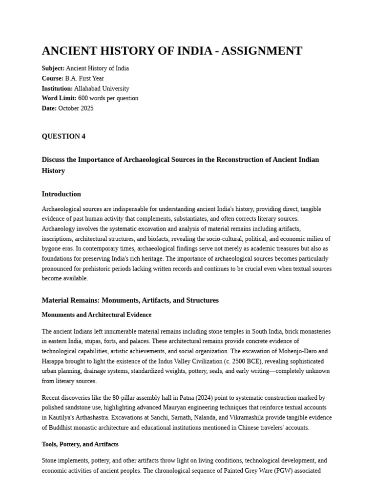 Archaeological Sources Q4 | PDF | Ashoka