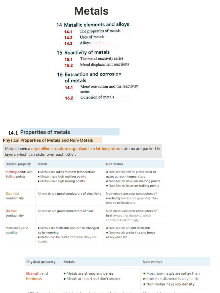 Metallic Elements and Alloys | PDF
