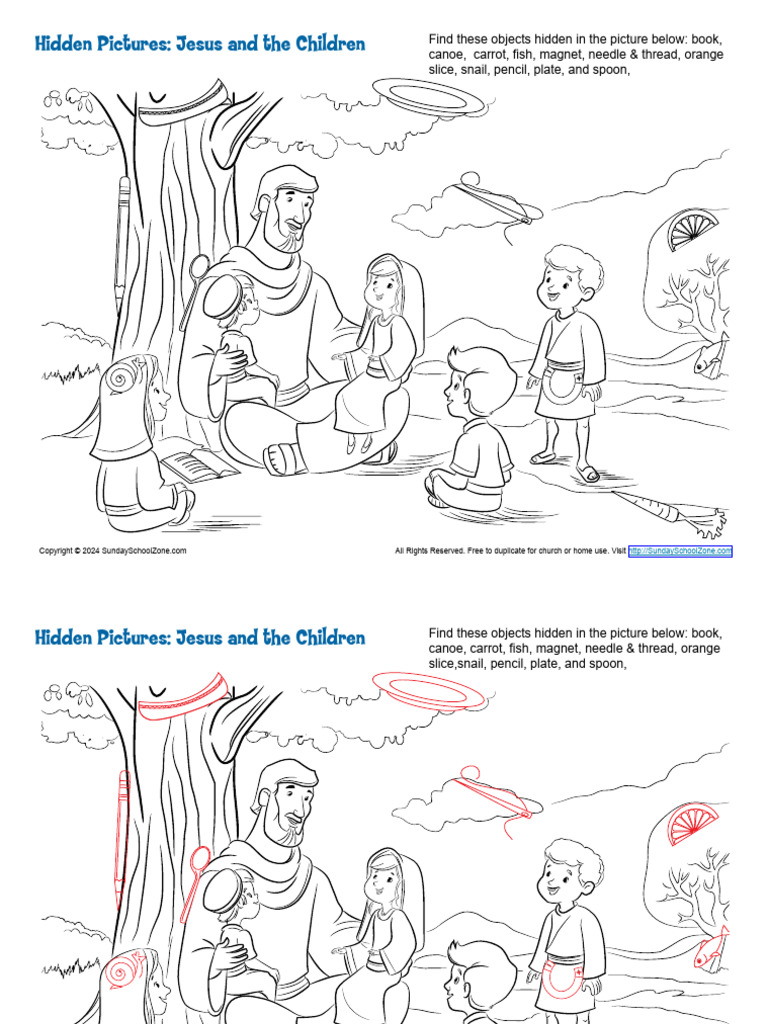 Hidden Pictures in Jesus and The Children | PDF