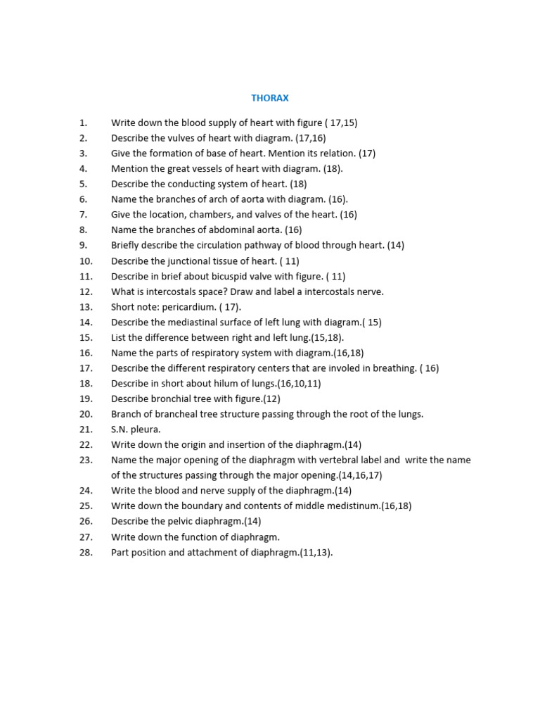 Anatomy 2nd Paper (2011-2019) | PDF | Abdomen | Lung