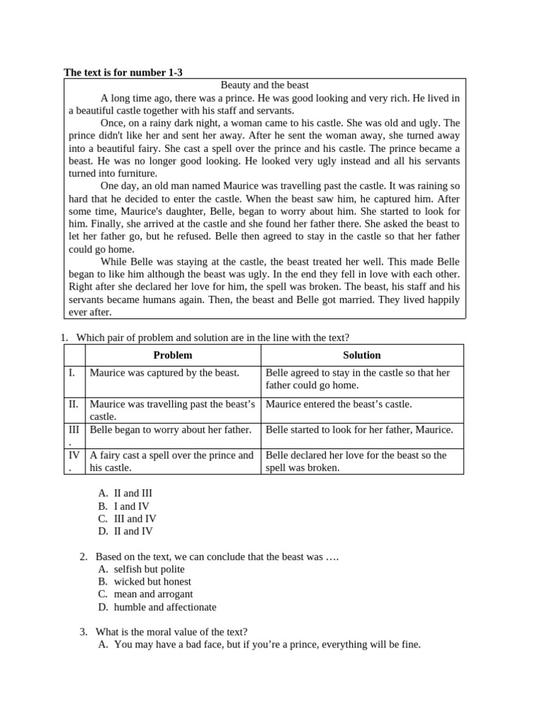 Narrative Text Exercises | PDF