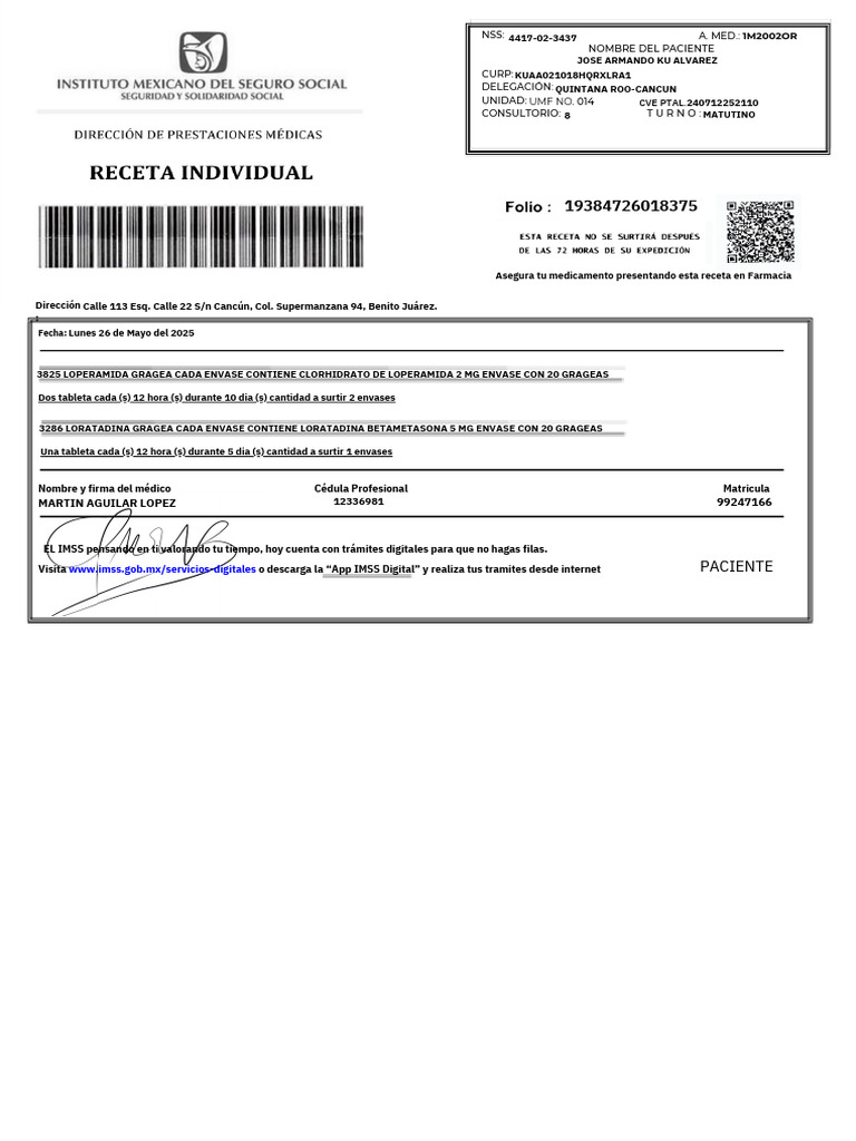 Trámites Digitales IMSS y Receta Médica | PDF