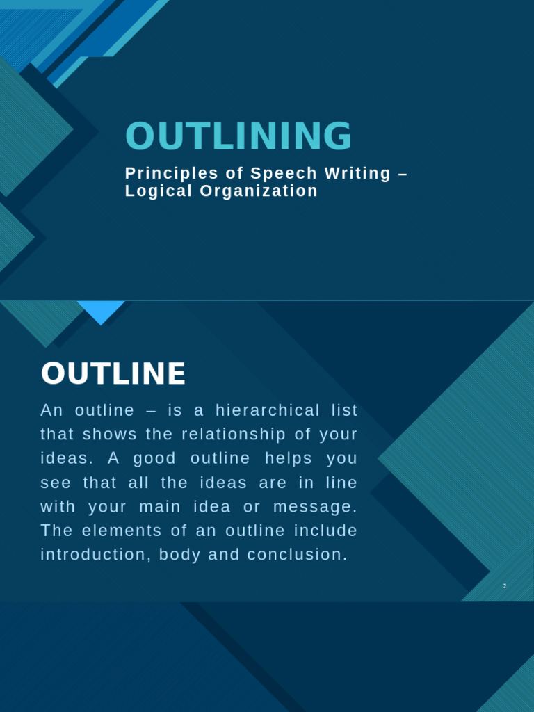 Principles in Speech Writing Logical Organization ...