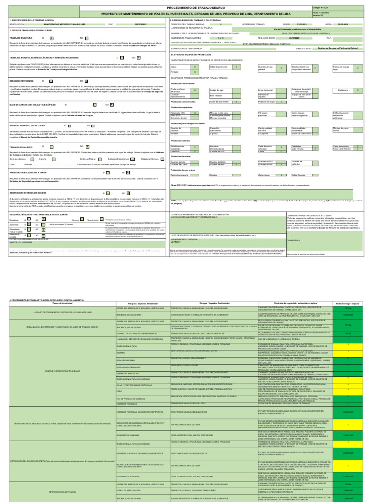 Procedimiento de Trabajo Seguro PTS | PDF | Soldadura | Construcción