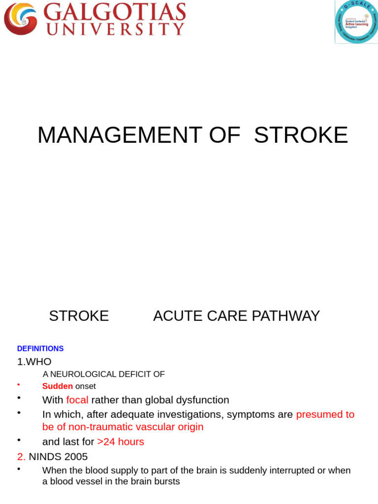 Stroke Acute Care Management Pathway | PDF | Stroke | Human Diseases ...