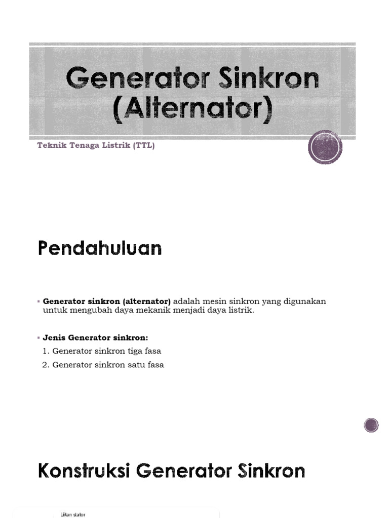 Panduan Lengkap Generator Sinkron | PDF