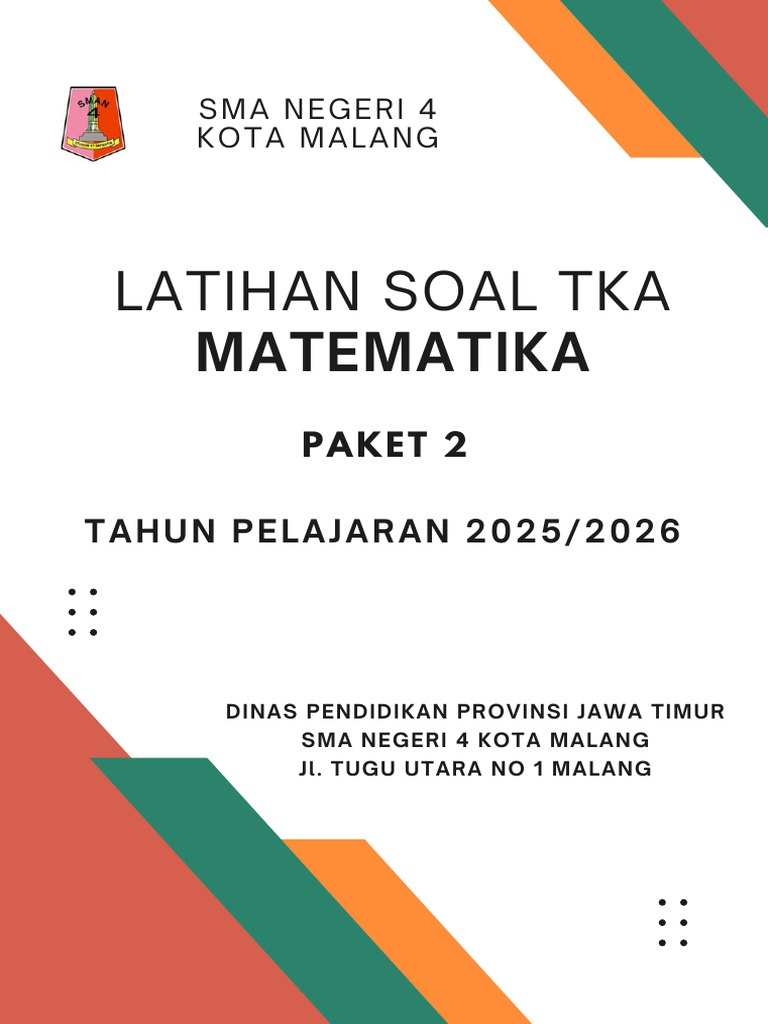 Latihan Soal Tka Matematika_paket 2 | PDF