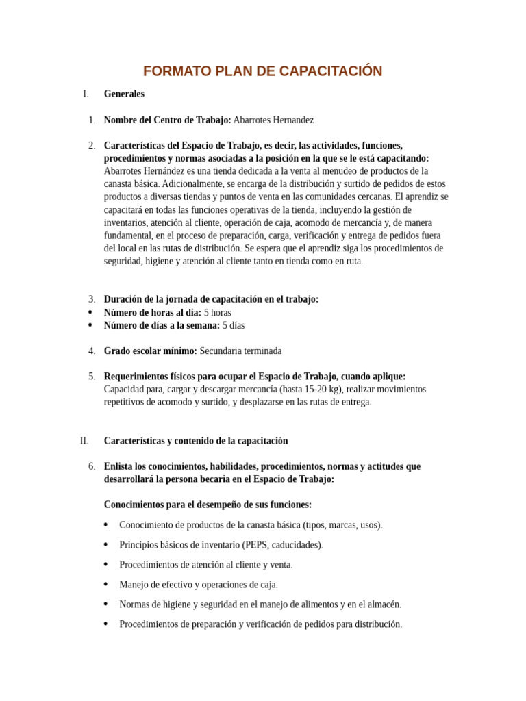 Abarrotes Hernandez - Plan | PDF