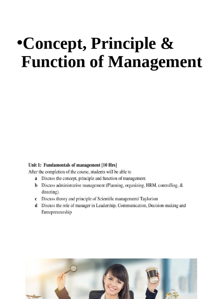 Concept, Principle & Function of Management | PDF | Cost Of Living | Leadership