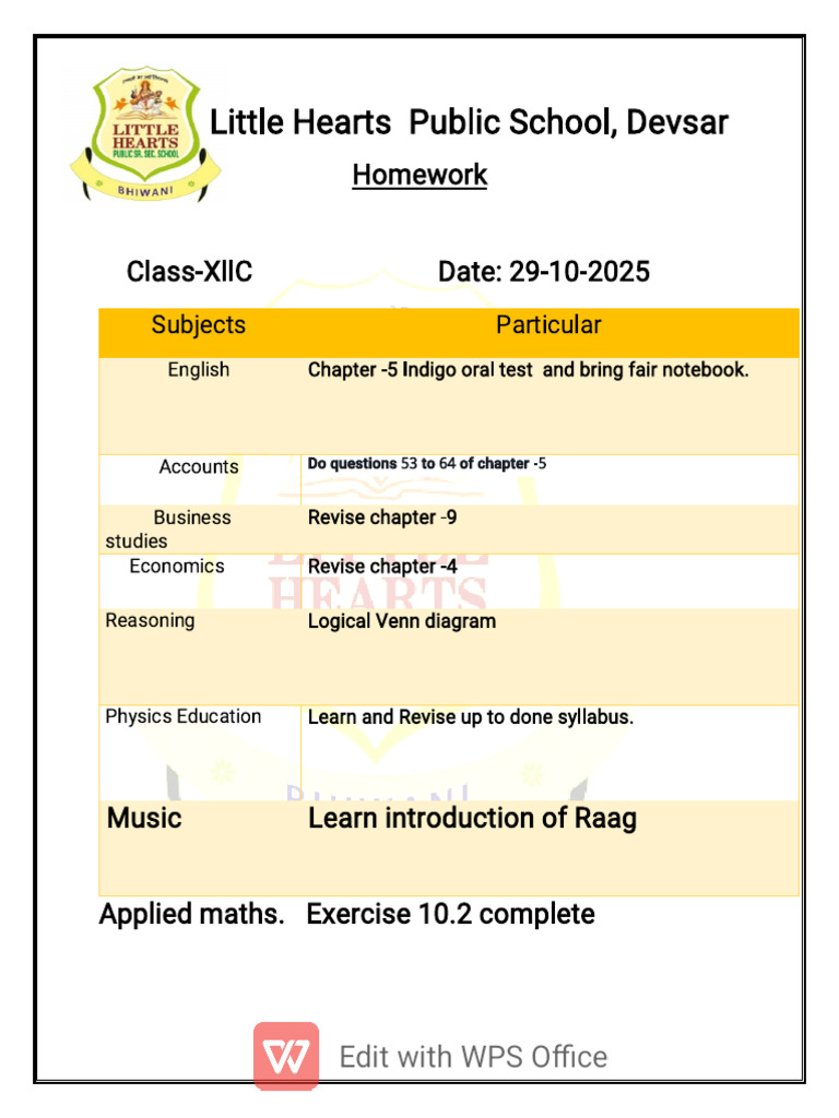 Daily Homework Class 12thC | PDF