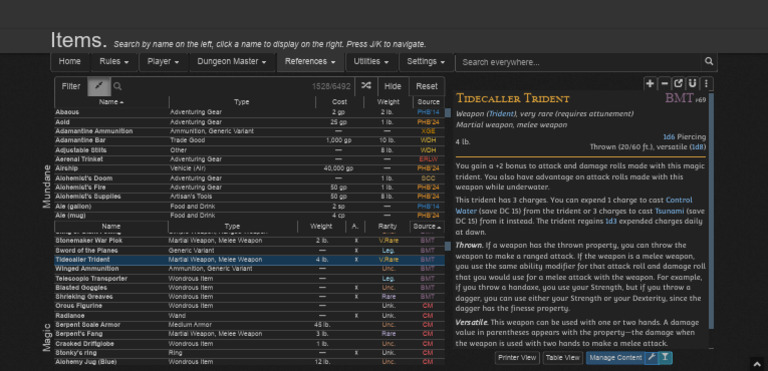 Tidecaller Trident - 5etools | PDF