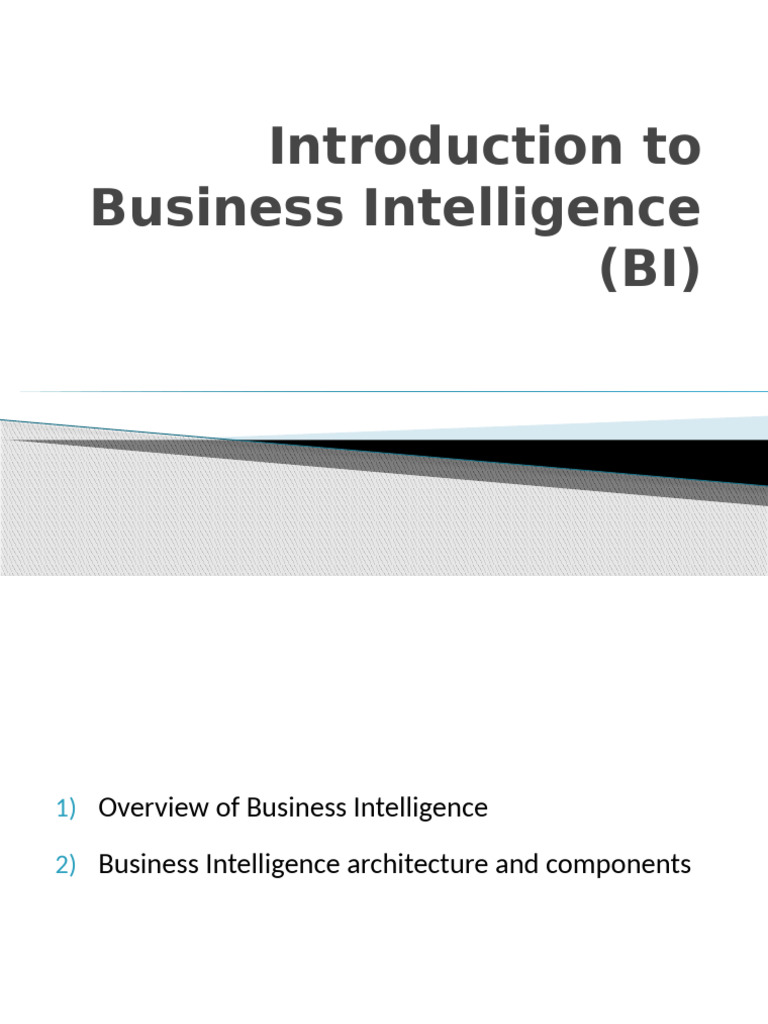 Chapter 1 - Introduction To BI | PDF | Business Intelligence | Analytics