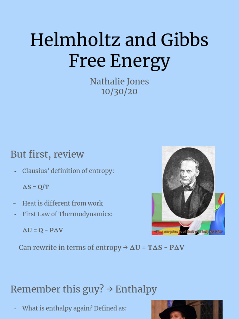 Gibbs vs Helmholtz Free Energy Explained | PDF | Gibbs Free Energy ...