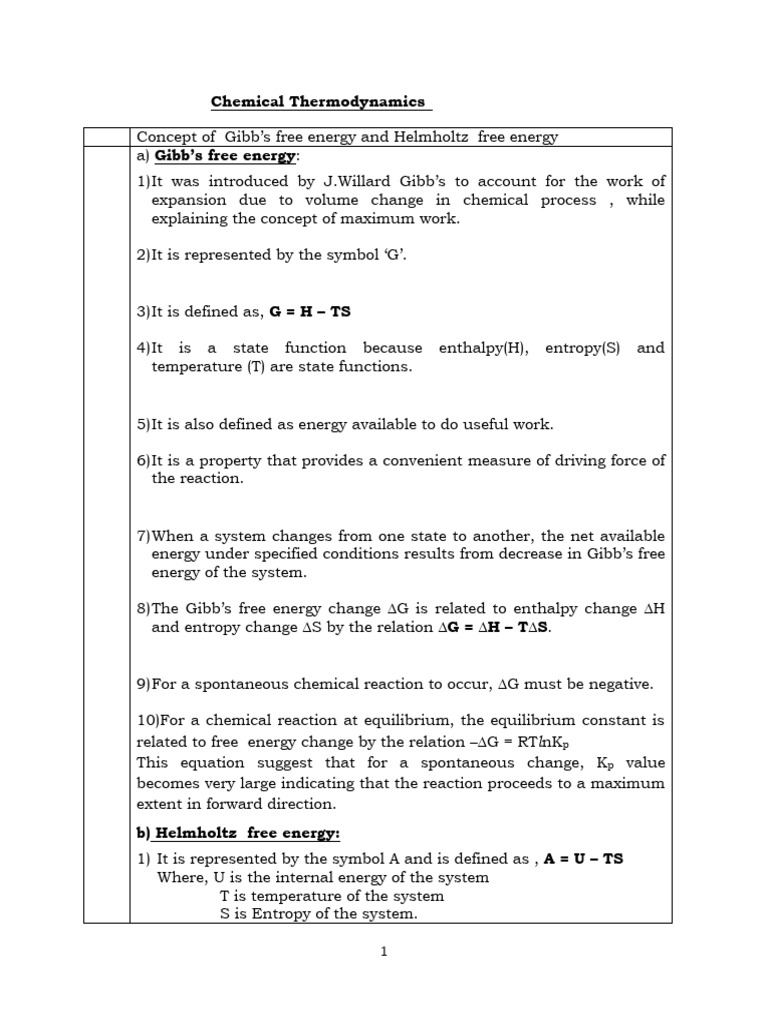 SYBSc ChemicalThermodynamics 7aug14 | PDF | Gibbs Free Energy ...