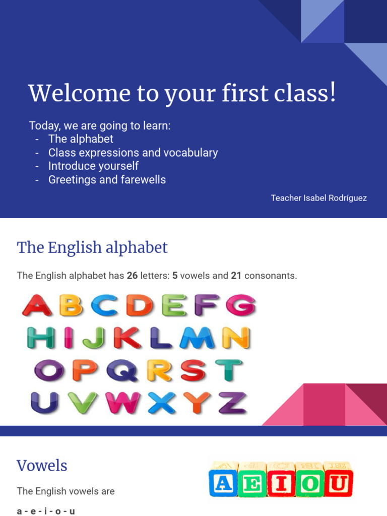 English Class: Alphabet & Basics | PDF