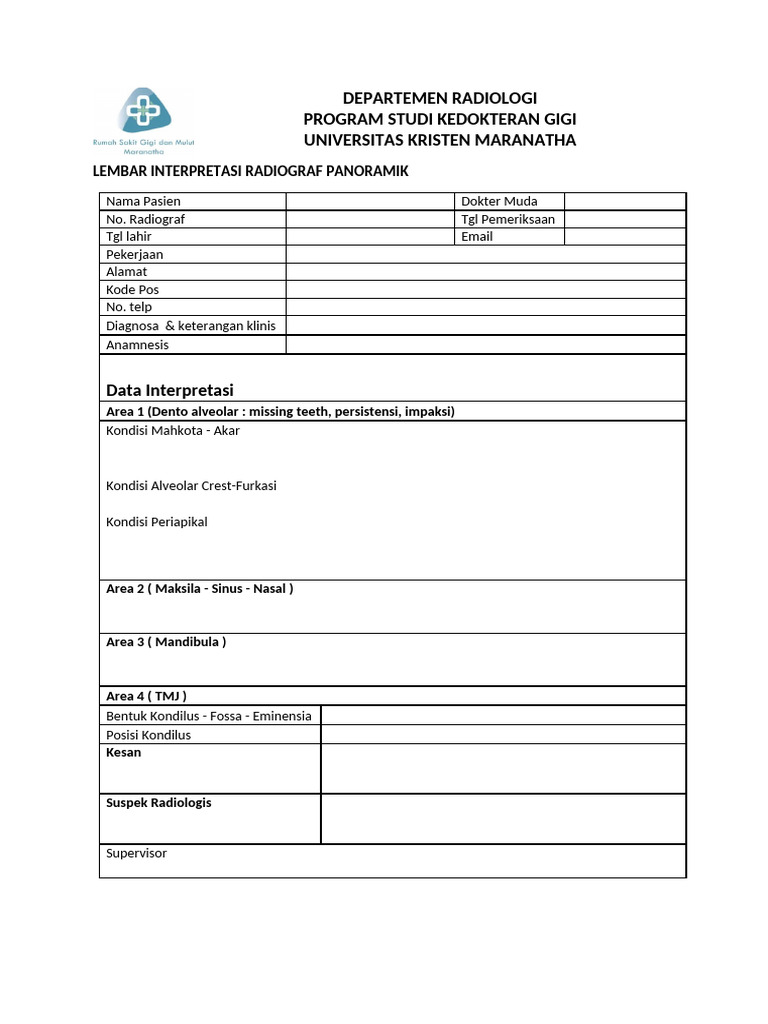 Lembar Interpretasi Panoramik Koass | PDF