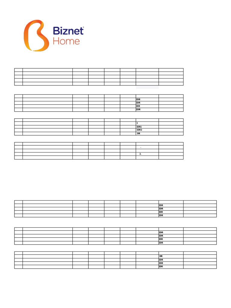 Pricelist Biznet Home Ungaran | PDF