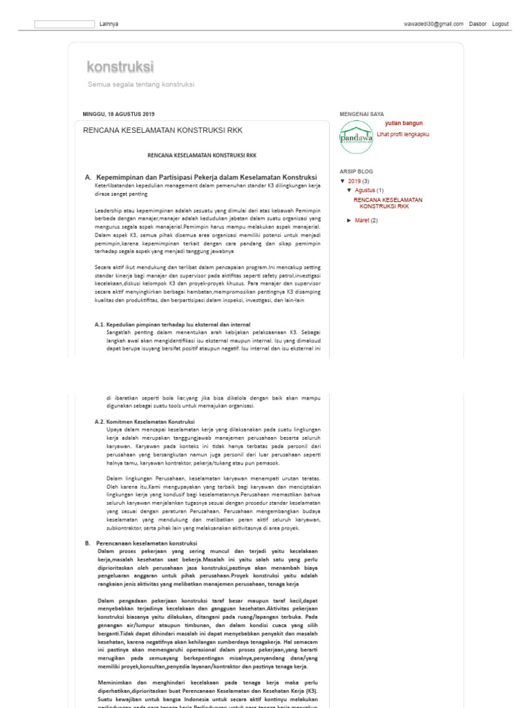 RENCANA KESELAMATAN KONSTRUKSI RKK JALAN | PDF