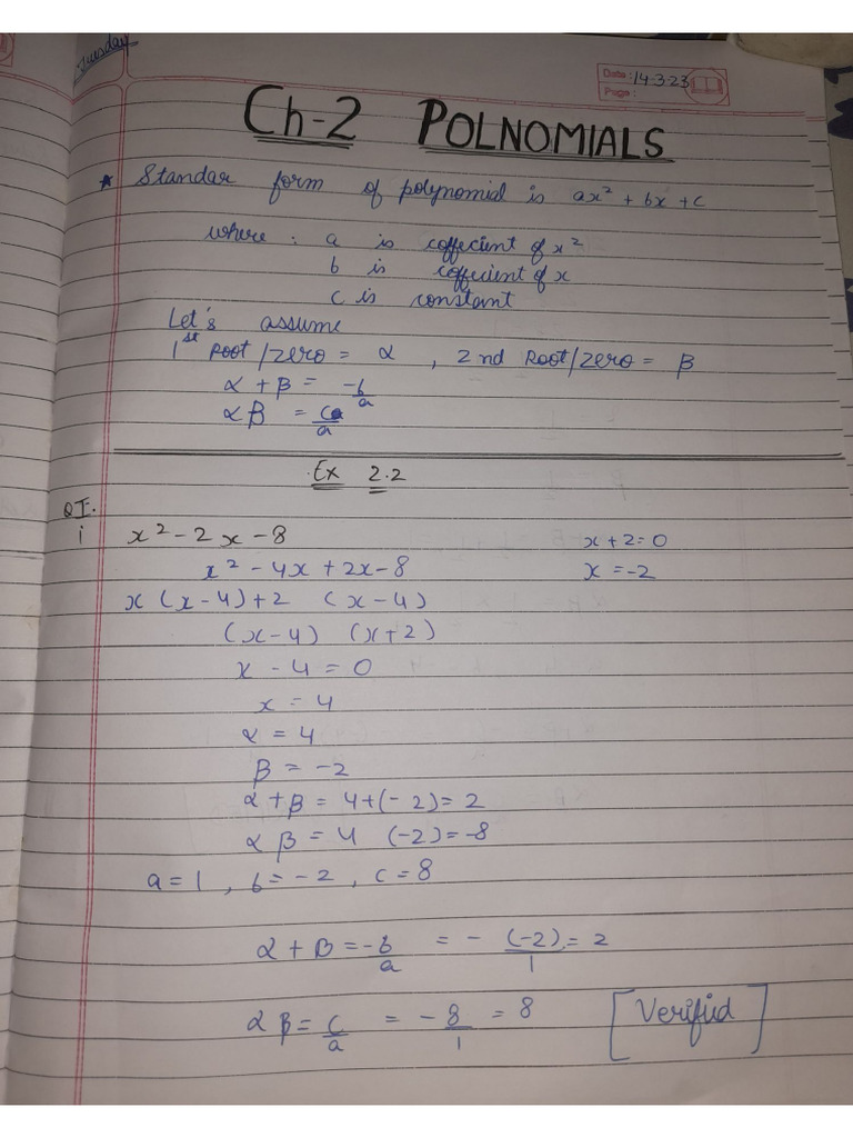 Chapter 2 - Polynomials | PDF