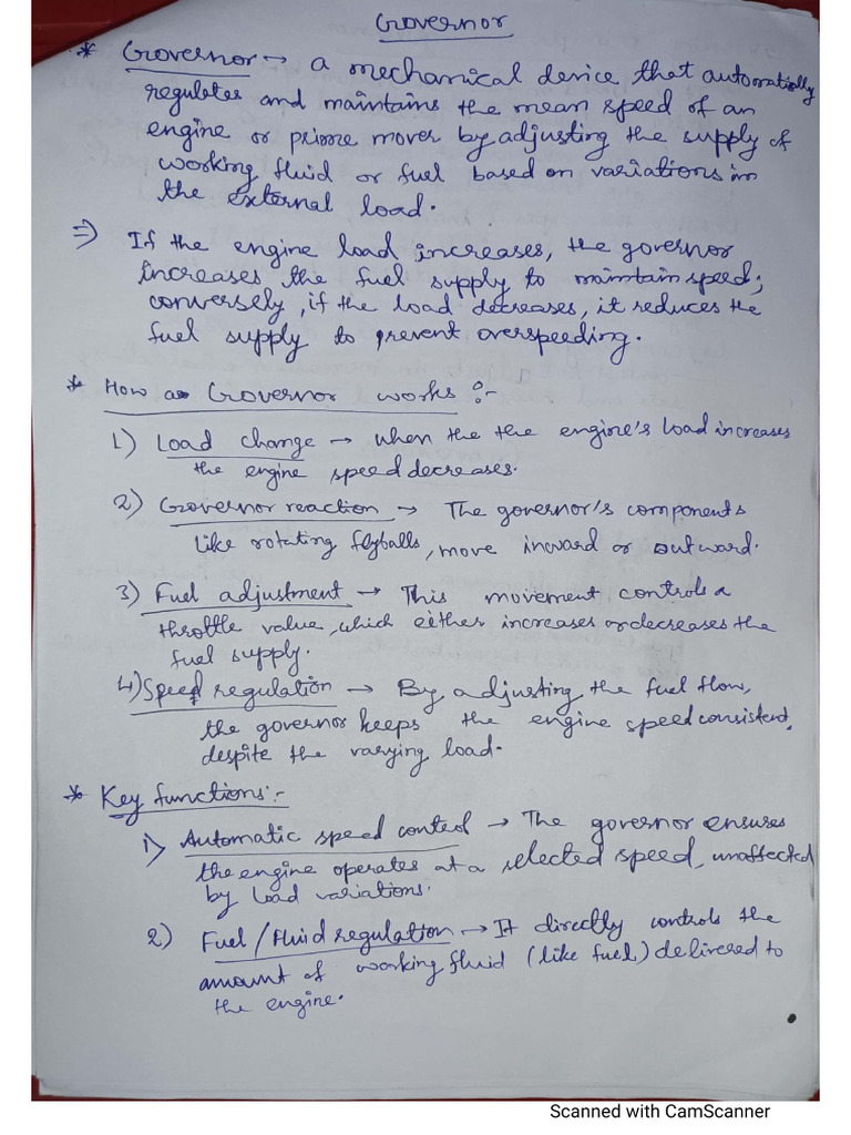 Governor and Flywheel | PDF