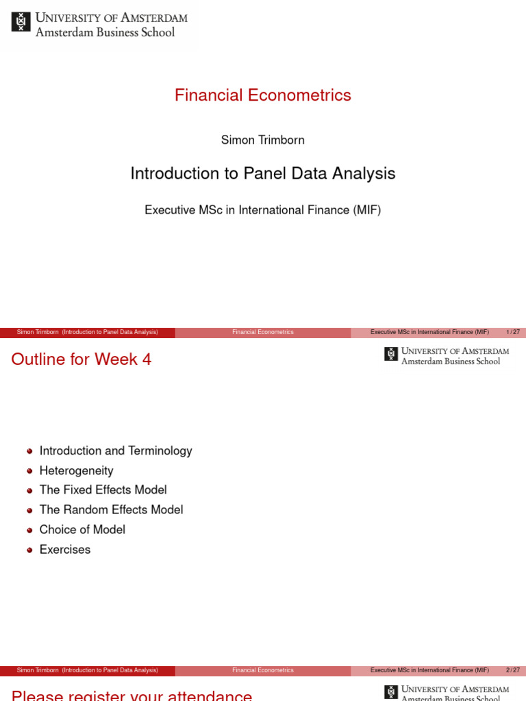 Panel Data Analysis in Financial Econometrics | PDF | Fixed Effects ...