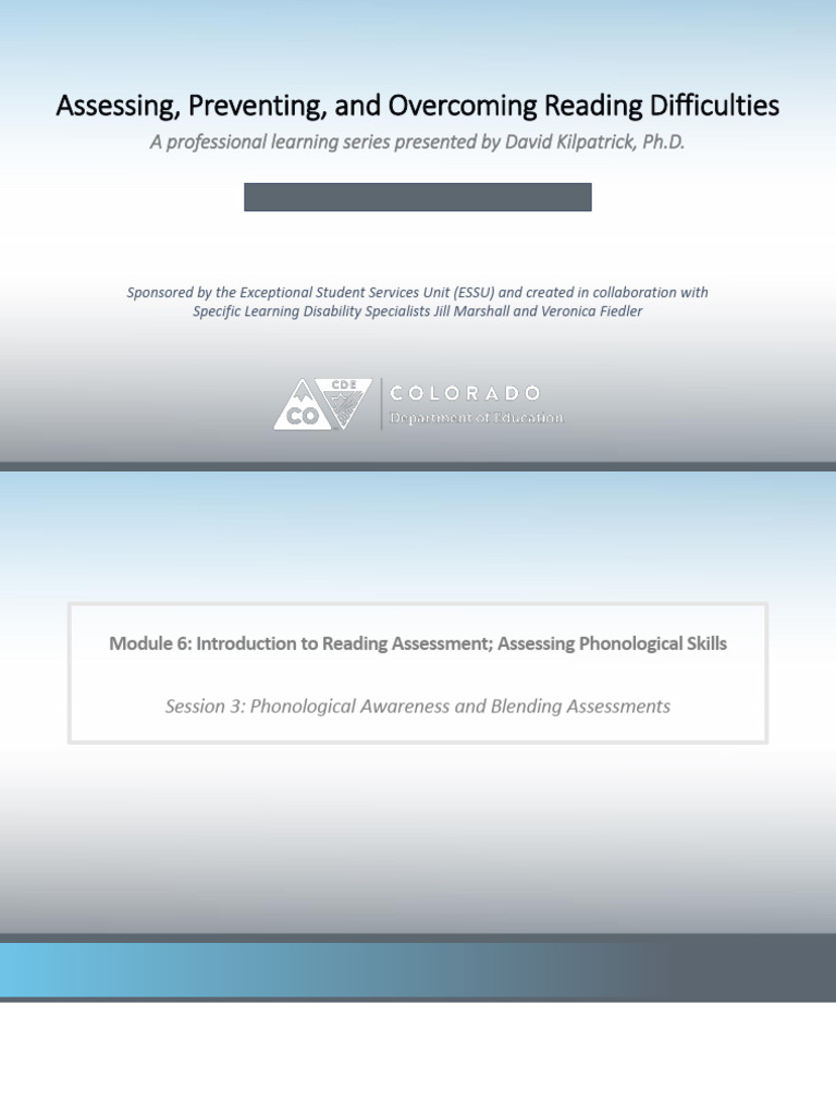 6.3 Phonological Awareness and Blending Assessment | PDF | Syllable ...