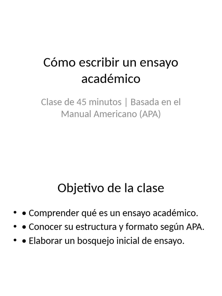 Como Escribir Un Ensayo Academico | PDF