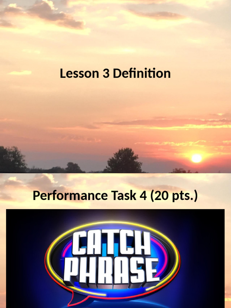 Lesson 3 Definition | PDF